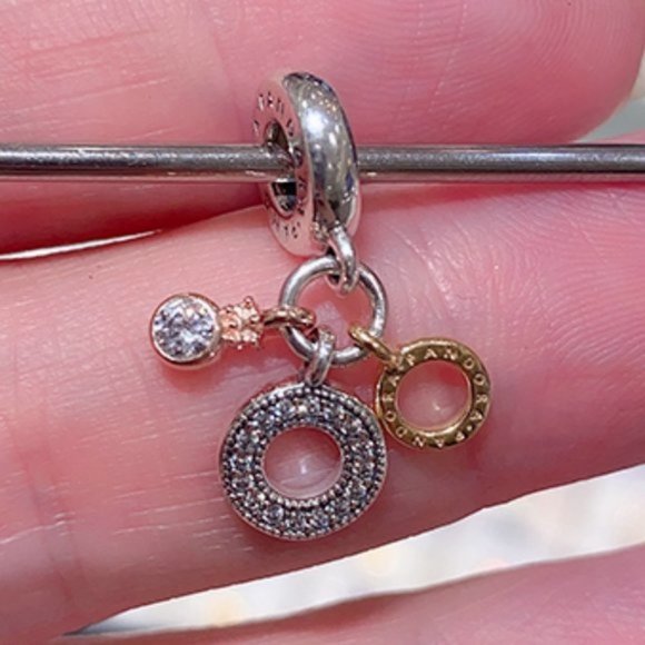 Pandora | Jewelry | Pandora Triple Monogram Logo Dangle Charm | Poshmark